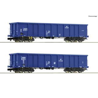 Roco 37651 2er Set offene Güterwagen Eanos, PKP Cargo, Ep. VI Spur TT