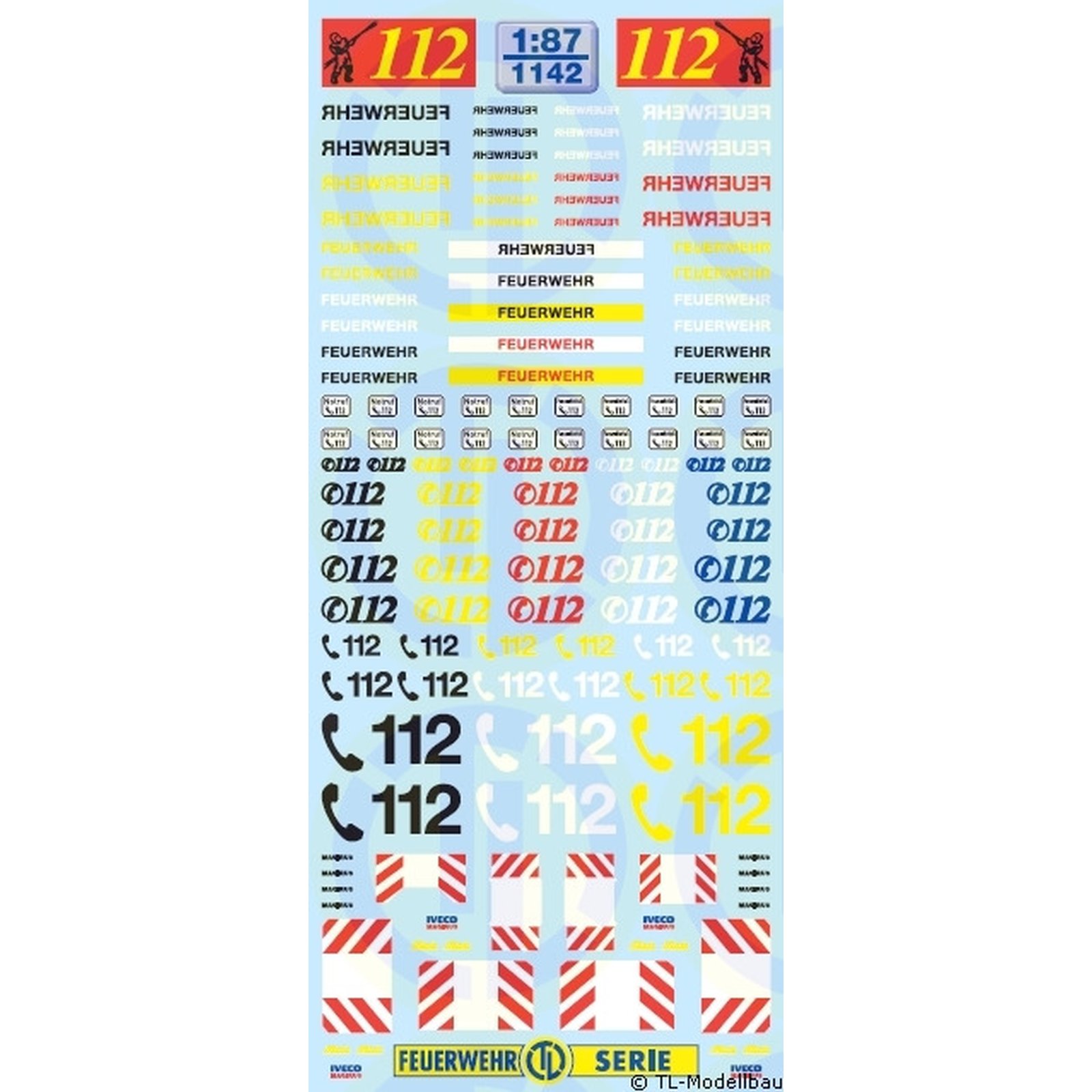 TL Decals 1142 Feuerwehr Decalbogen Maßstab 1:87
