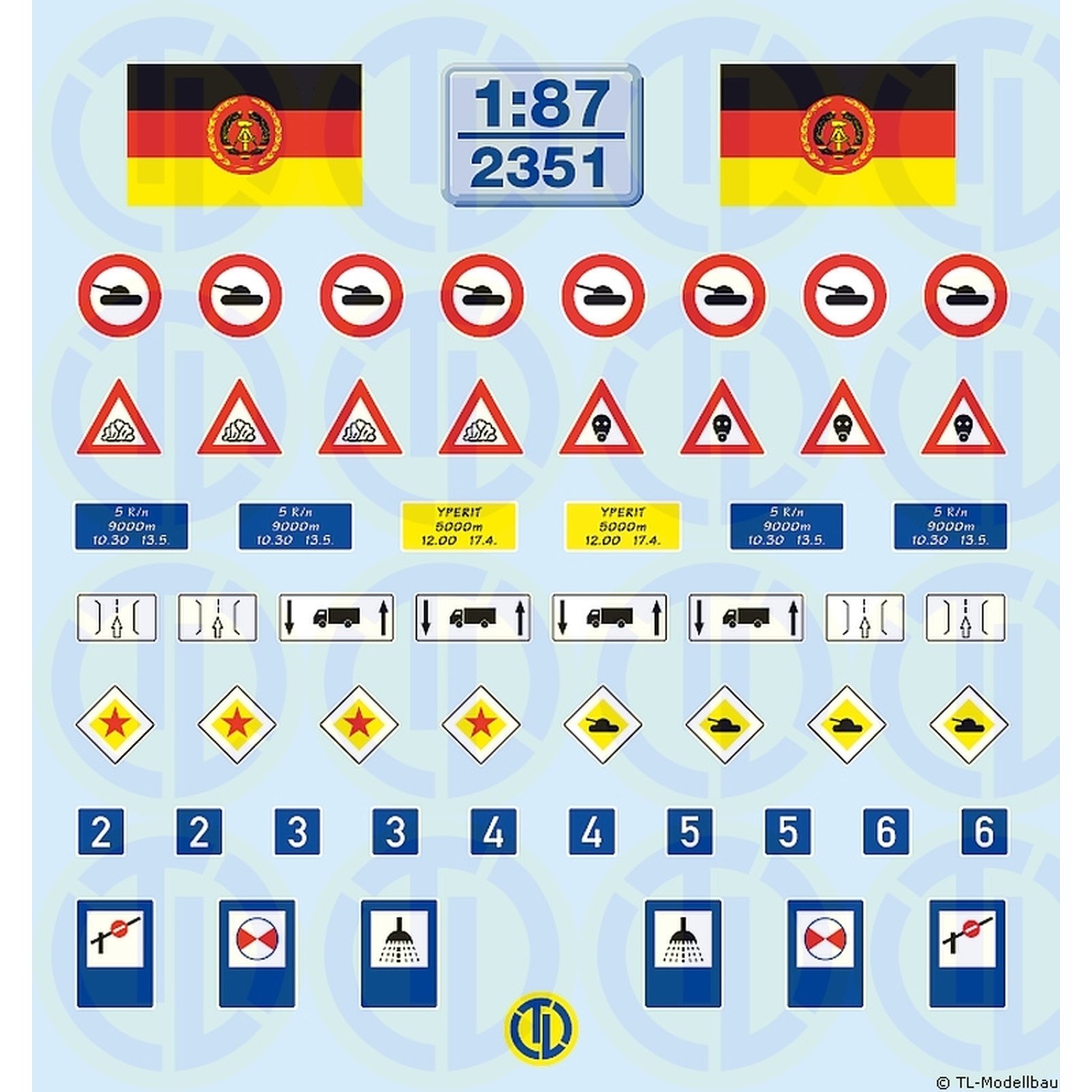 TL Decals NVA Truppenfahnen und Streifen Maßstab 1:87